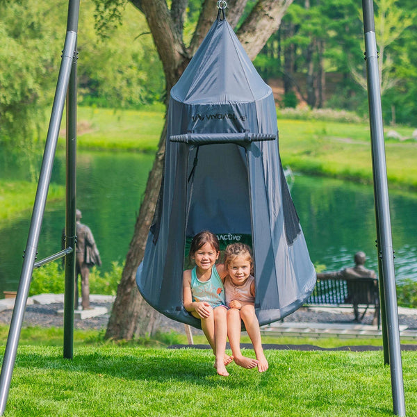 gobaplay® TitanFlex Single Swing Set with Saucer Tent Swing – Happy ...