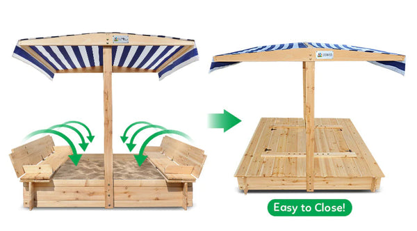 Buy online: Skipper Wooden Sandpit with UV Shade Canopy -Lifespan Kids ...