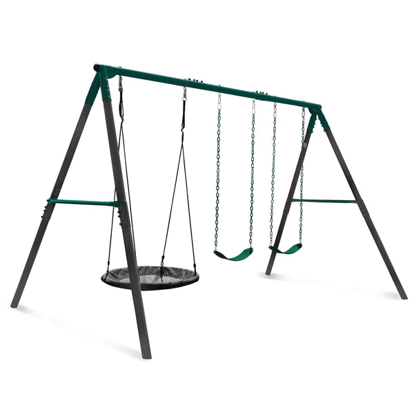 Titan Steel Double Swing Set with Nest Swing - Lifespan Kids – Happy ...